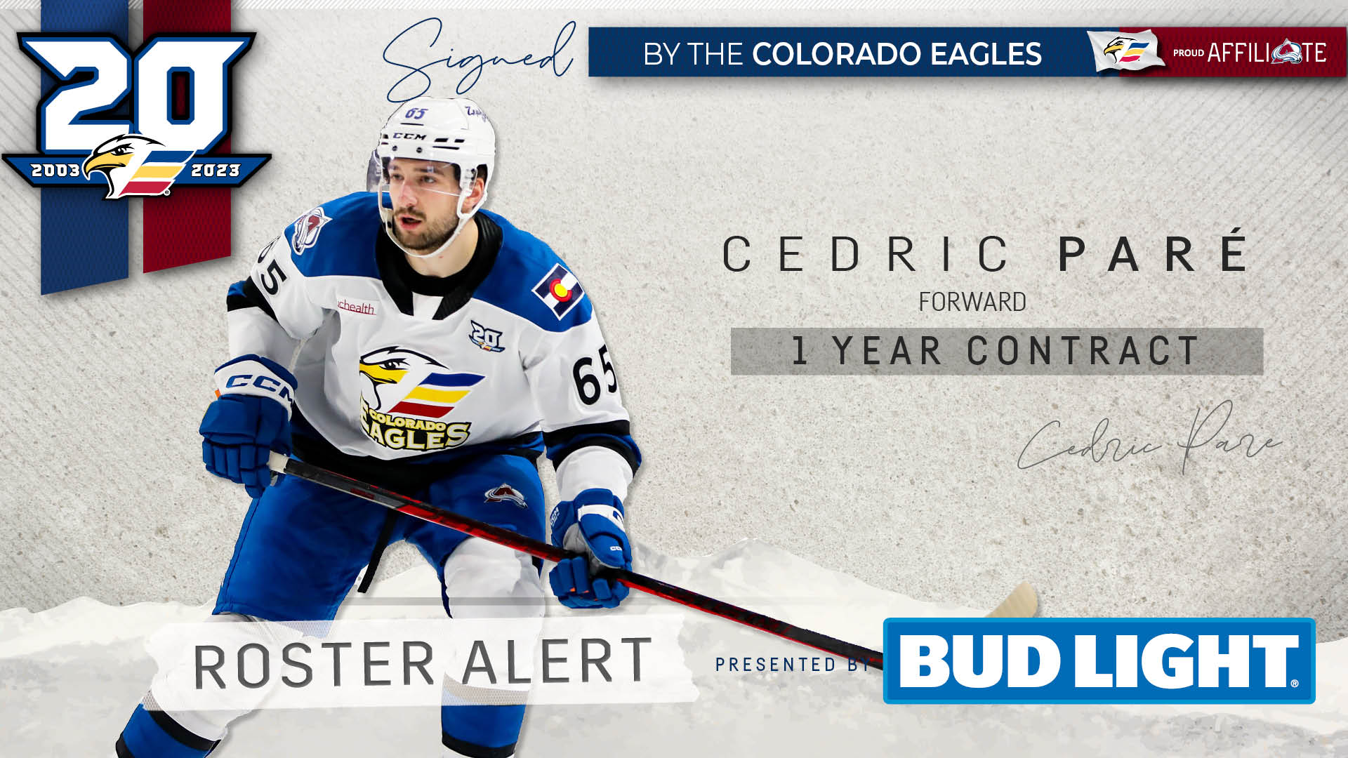 Eagles Sign Forward Cedric Pare for 2023-24 Season | Colorado Eagles