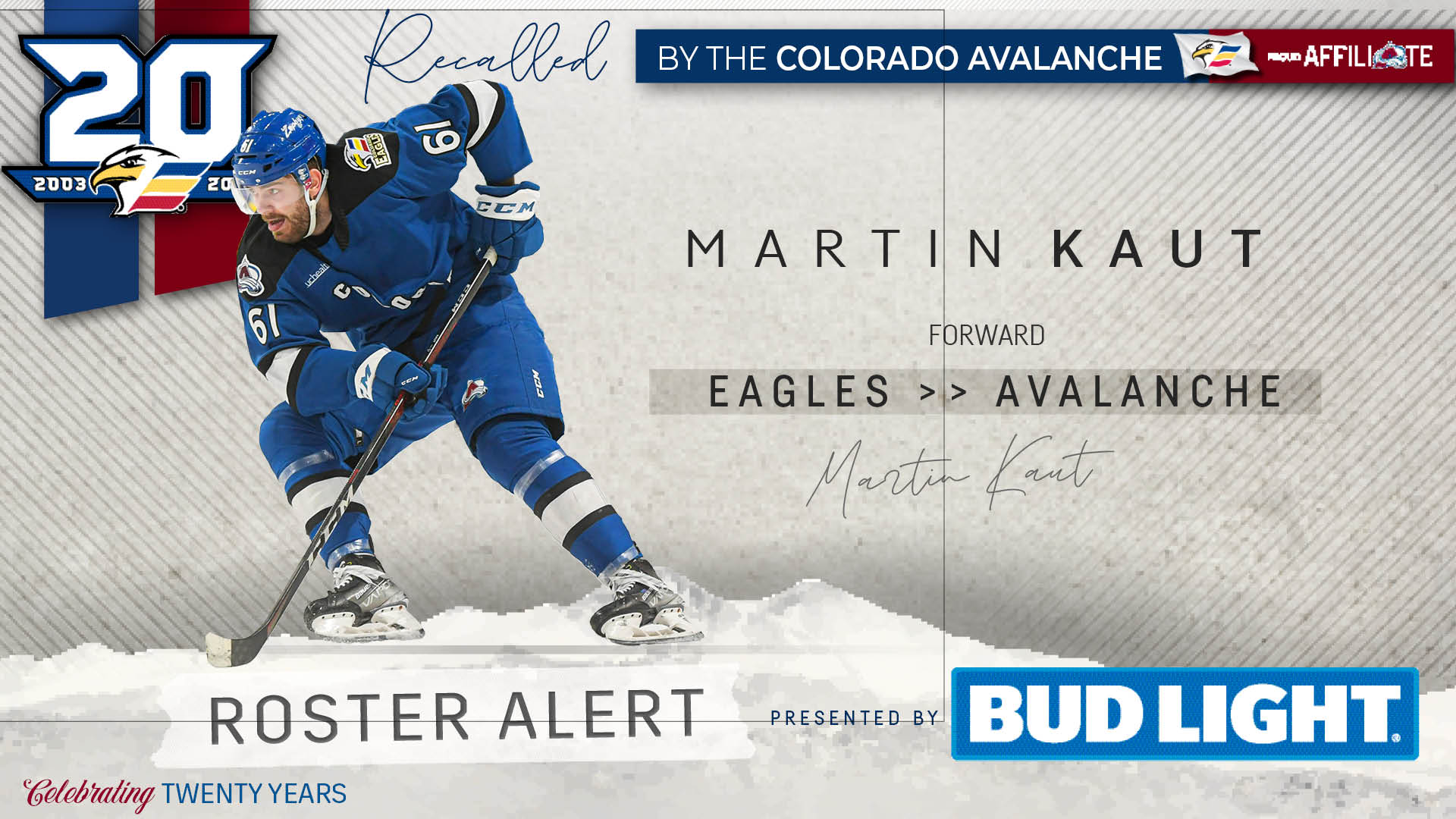 Martin Kaut Recalled by Colorado Avalanche | Colorado Eagles