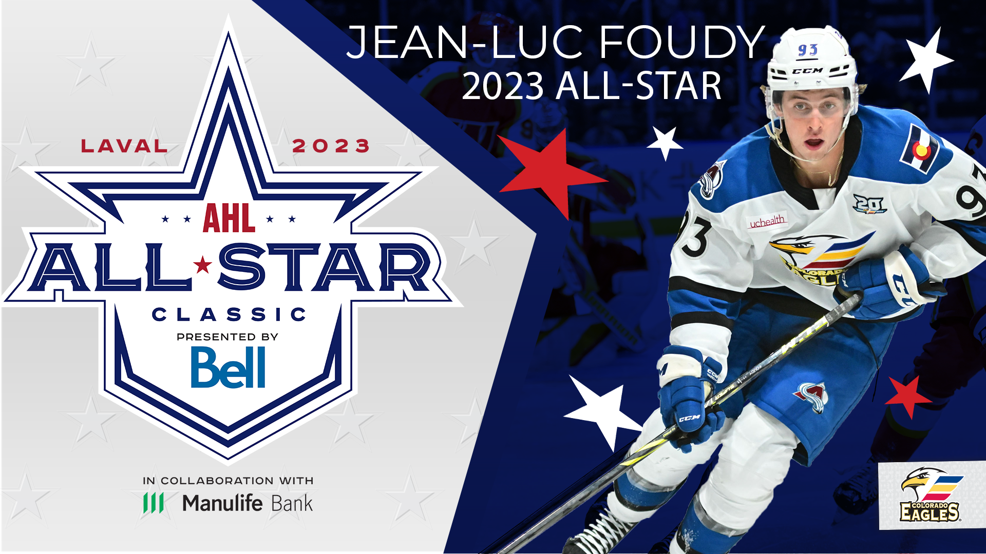 Jean-Luc Foudy to Represent Colorado Eagles at 2023 AHL All-Star ...