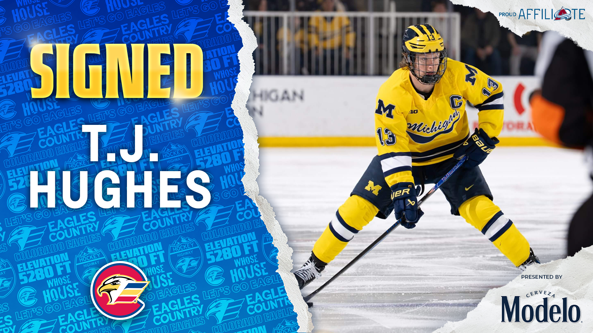 AVALANCHE SIGNS T.J. HUGHES | Colorado Eagles