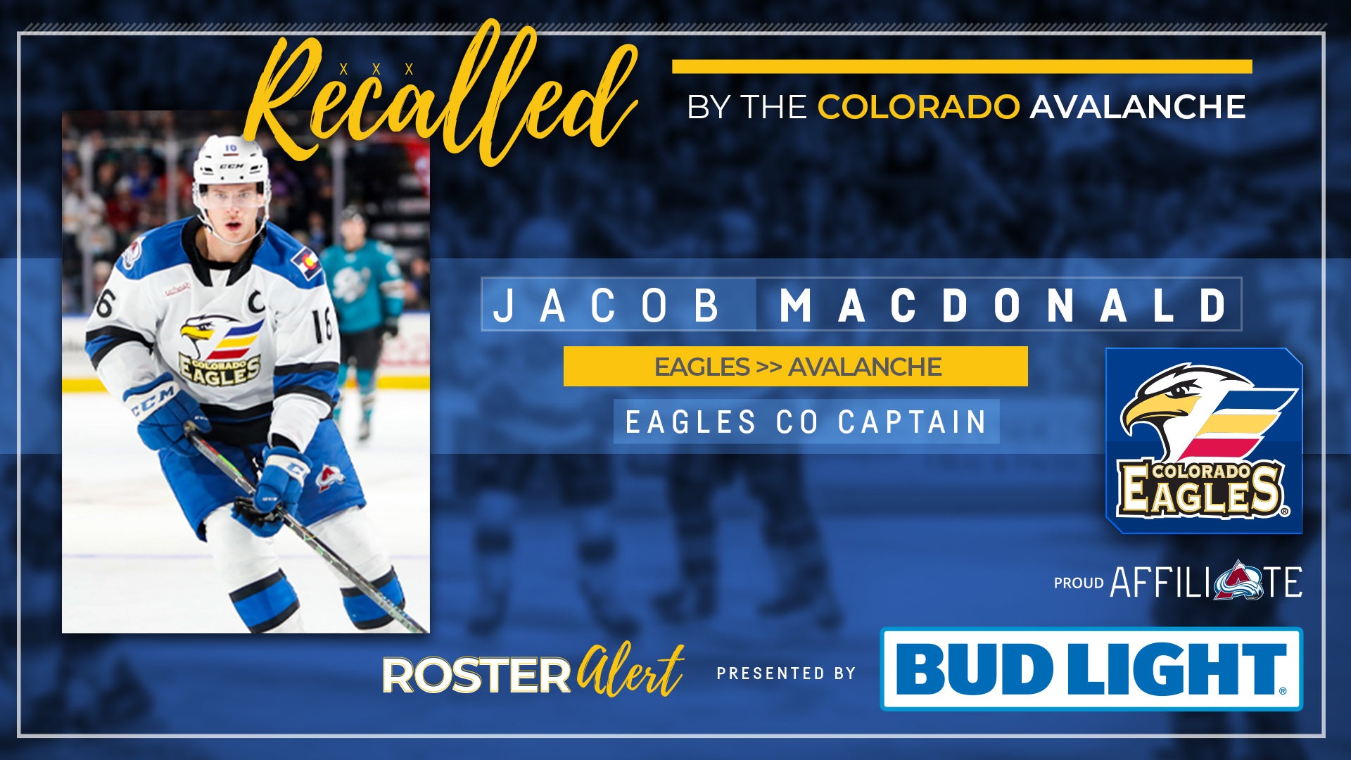 Defenseman Jacob MacDonald Recalled by Avalanche | Colorado Eagles